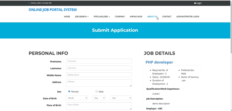 Online Job Portal Management System Project In PHP & MySQL
